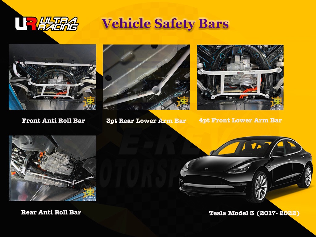 Tesla Model 3 (2017- 2022) Ultra Racing Safety Strut Bars, Car ...