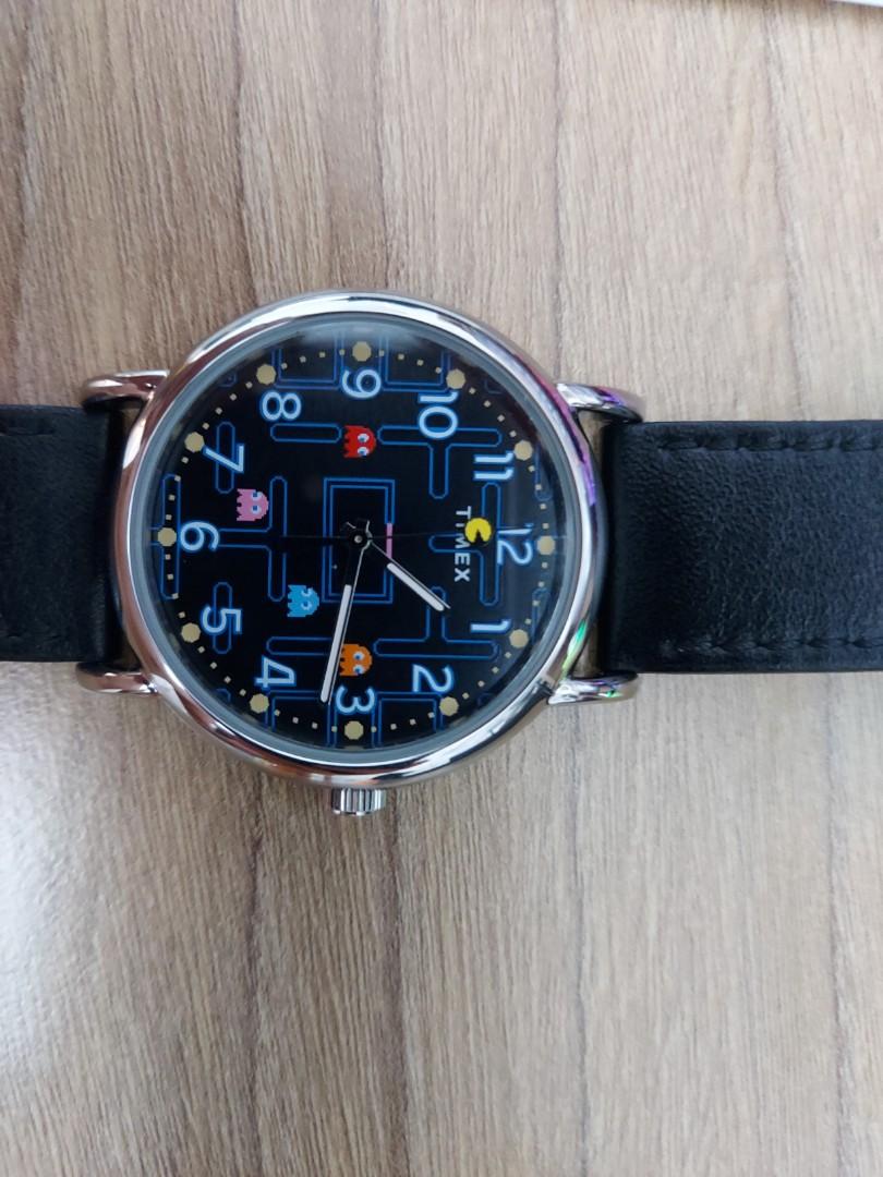Timex Weekender X Pacman Leather Strap Watch, Men's Fashion, Watches ...