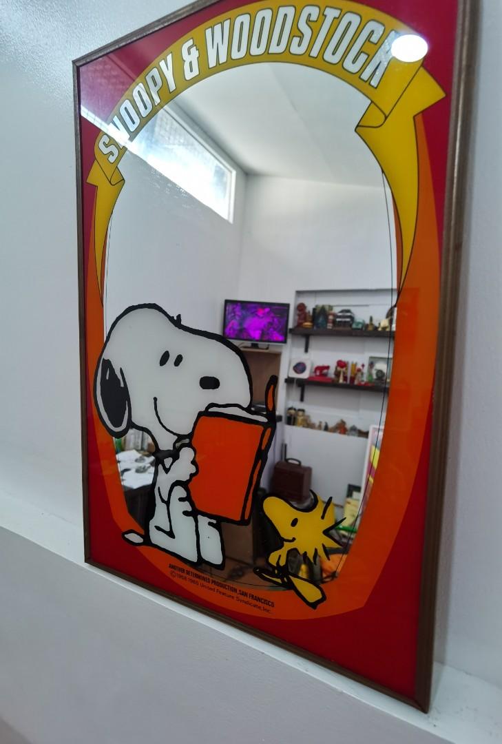 Vintage Snoopy and Woodstock mirror, Furniture & Home Living, Home ...