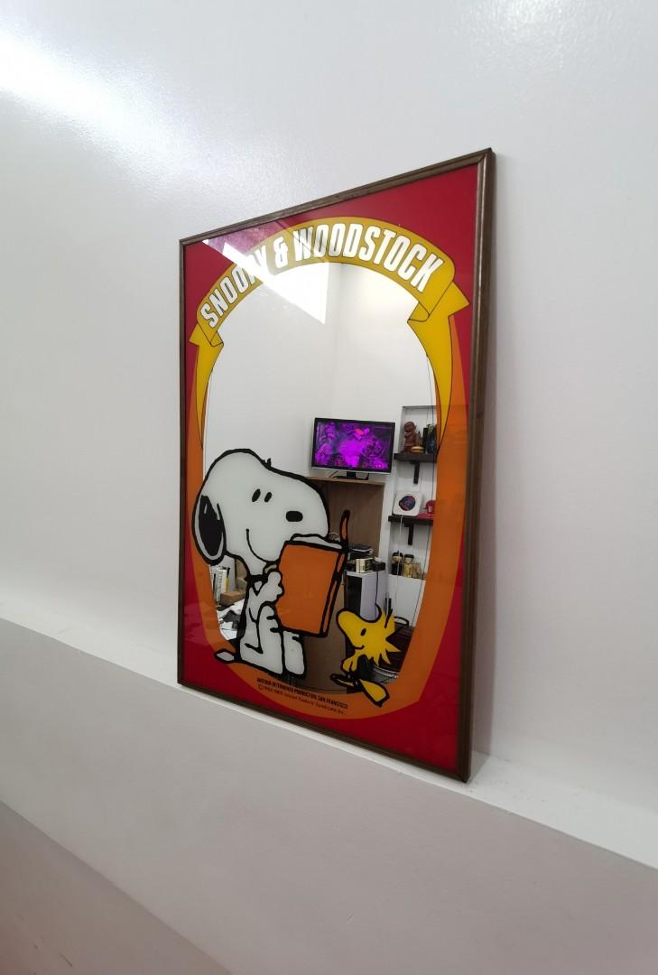 Vintage Snoopy and Woodstock mirror, Furniture & Home Living, Home ...