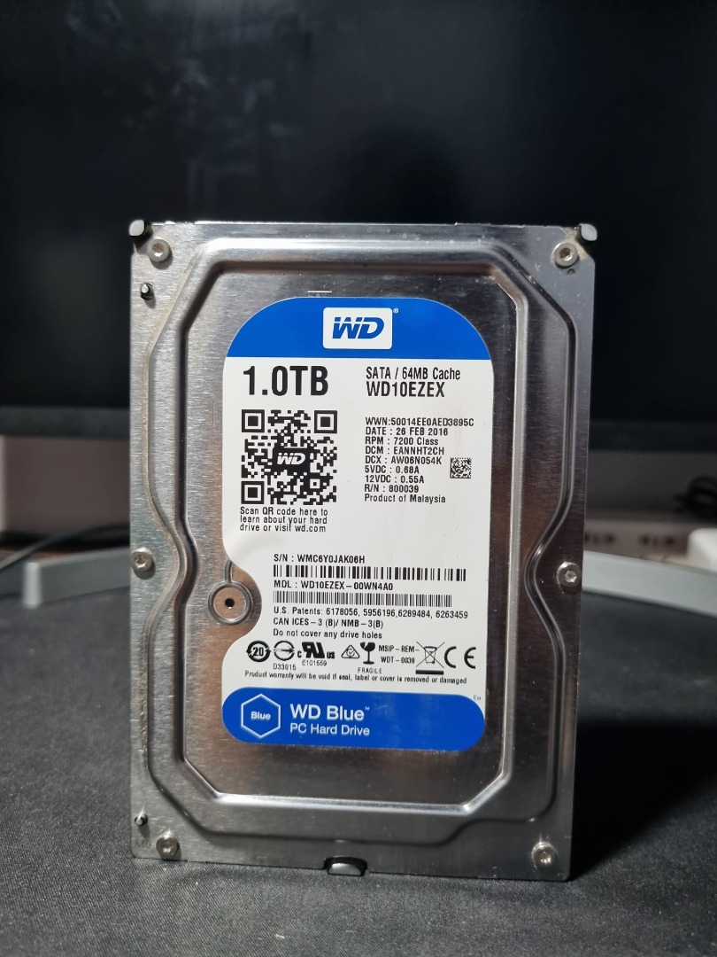Western Digital Blue 1TB HDD, Computers & Tech, Parts & Accessories, Hard Disks & Thumbdrives on ...