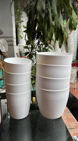 WHITE SMOOTH PEARL WAVE POTS FOR PLANTERS, Furniture & Home Living ...