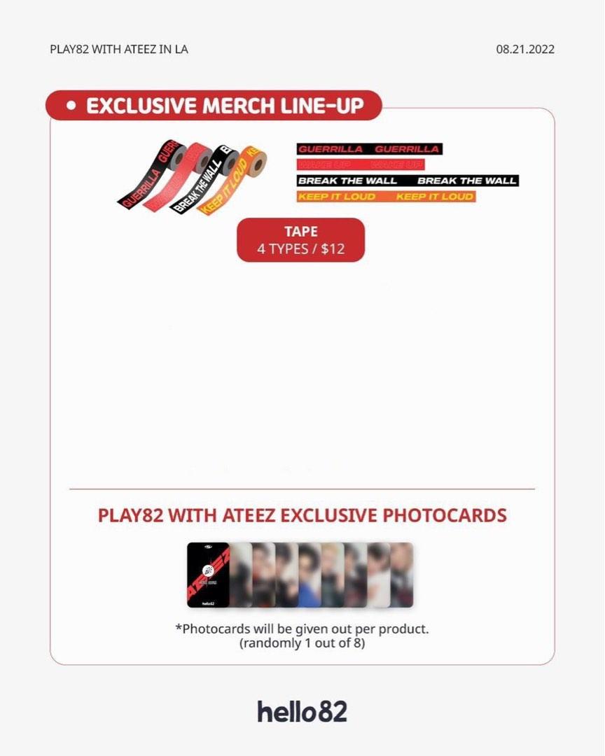 wts ateez hello82 pop-up store (packing tape + pob), Hobbies & Toys, Memorabilia & Collectibles ...