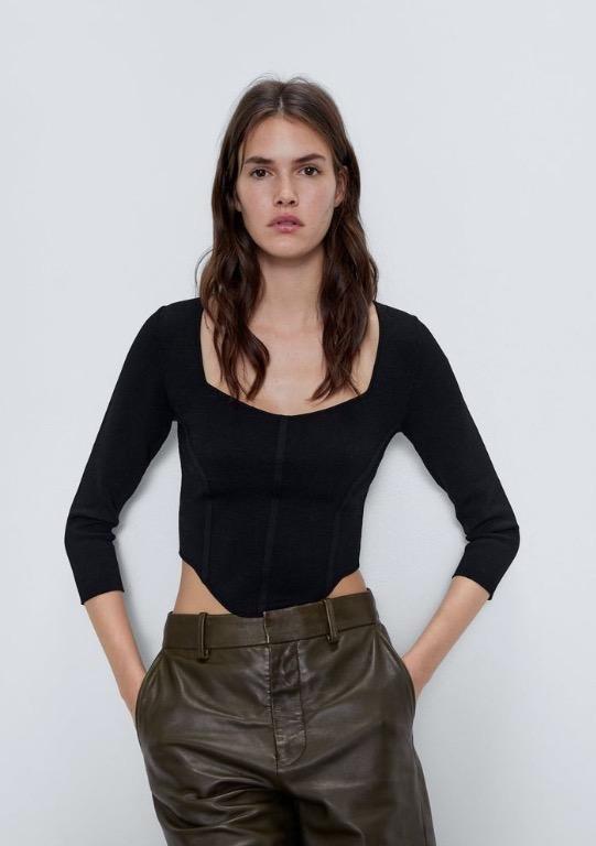 Zara Ribbed Top, Women's Fashion, Tops, Others Tops on Carousell