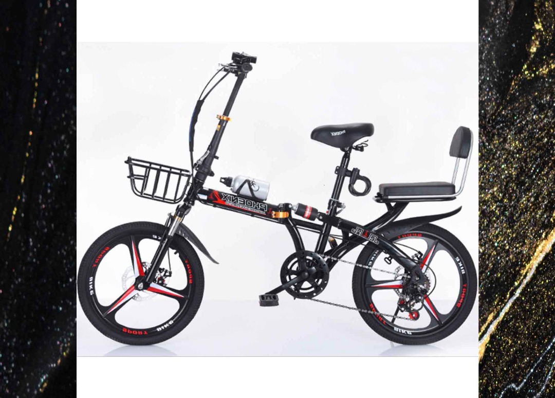 20 Inch 7 Speed Foldable bike [Black] Phoenix Folding Bicycle Adults ...