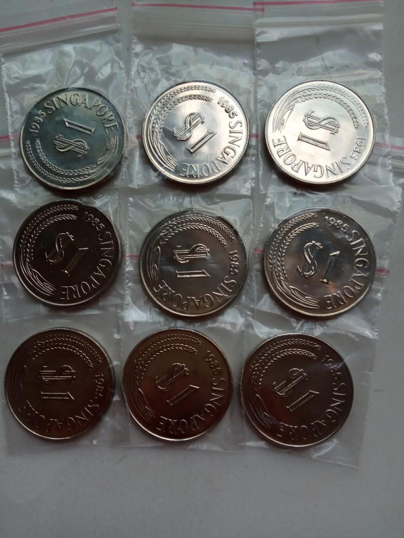 9x 1985 $1 Singapore Unc Lion Coin, Hobbies & Toys, Memorabilia ...