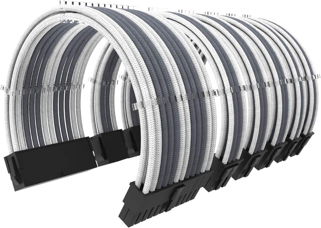 ABNO1 PSU Cable Kit Gray/white 30CM Length with Cable Combs Extension ...