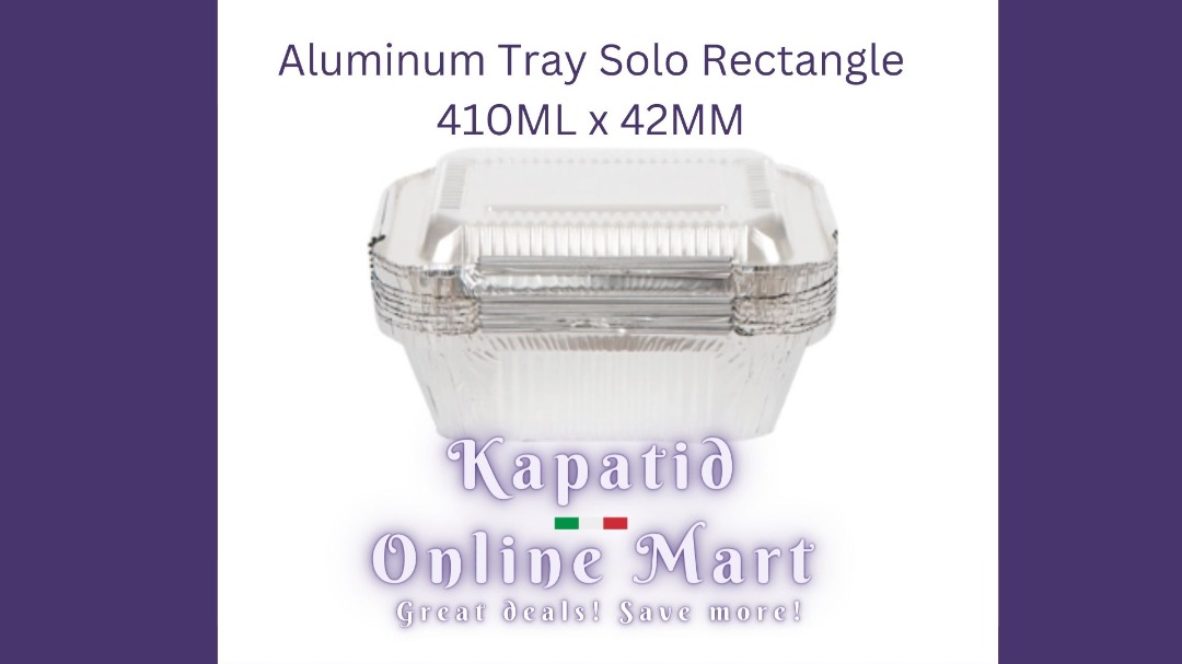 Aluminum Tray Solo Rectangle 410ML x 42MM - 10s, Furniture & Home Living, Kitchenware ...