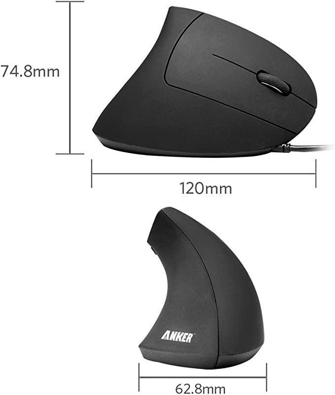 Anker® Ergonomic Optical USB Wired Vertical Mouse 1000 / 1600 DPI, 5 ...