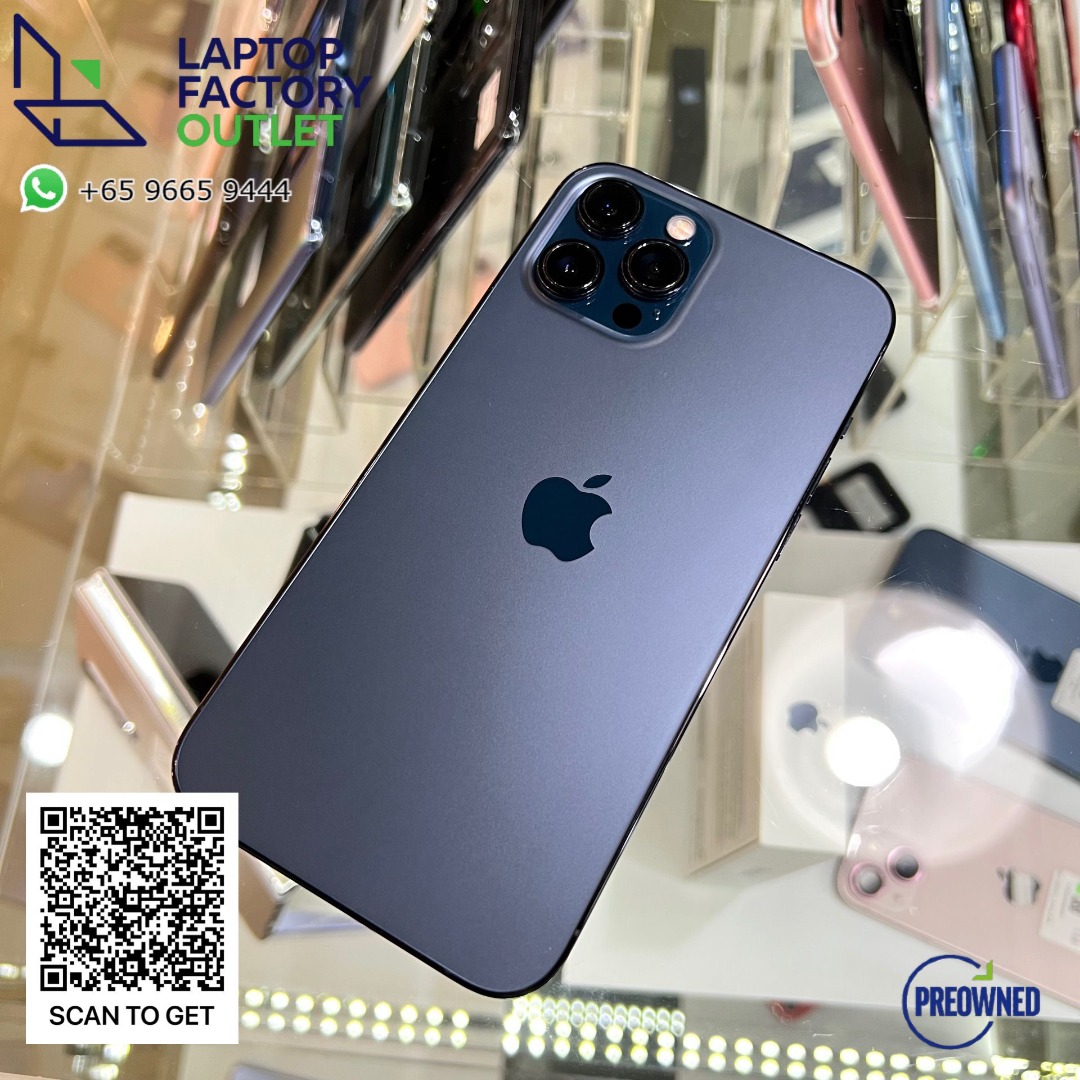 APPLE IPhone 12 Pro Max 256GB - Pacific Blue [Refurbished], Mobile ...
