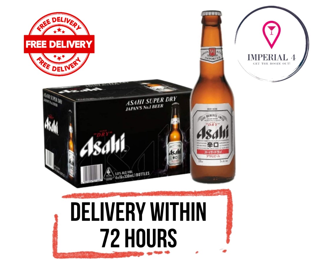 Asahi Super Dry Pint - 24X330ML, Food & Drinks, Alcoholic Beverages on Carousell
