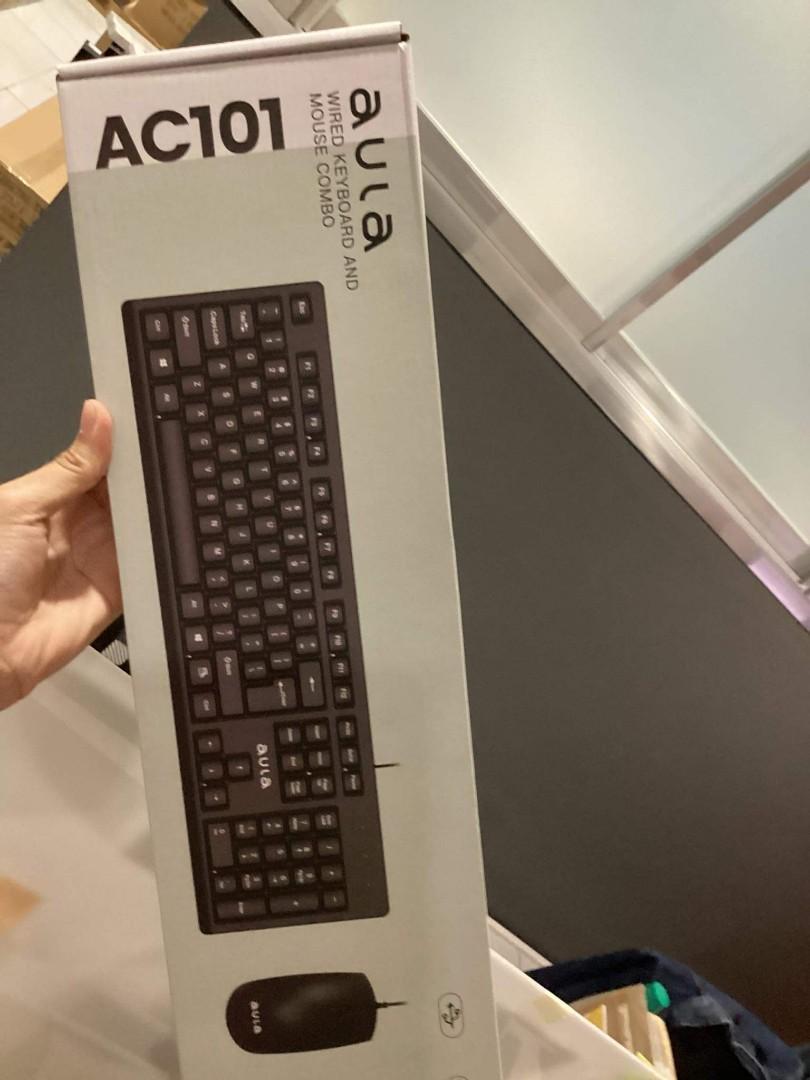 Aula AC101 Wired Keyboard and Mouse Combo Black, Computers & Tech ...