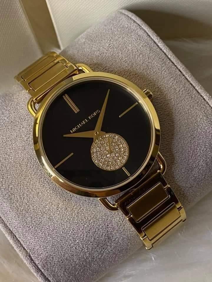 Authentic MK Portia Black Dial Watch, Women's Fashion, Watches ...