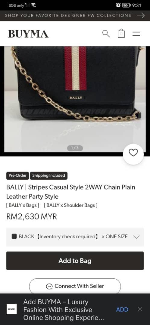 BALLY SELIAH.O Black Bovine Split Embossed, Luxury, Bags & Wallets on ...