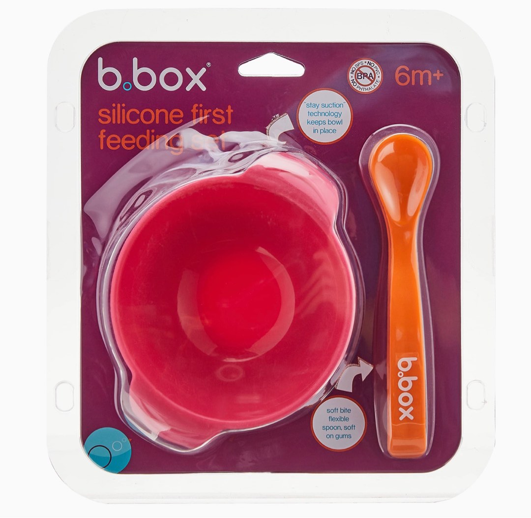 b.box bbox Silicone First Feeding Set Bowl + Spoon - baby, Babies ...