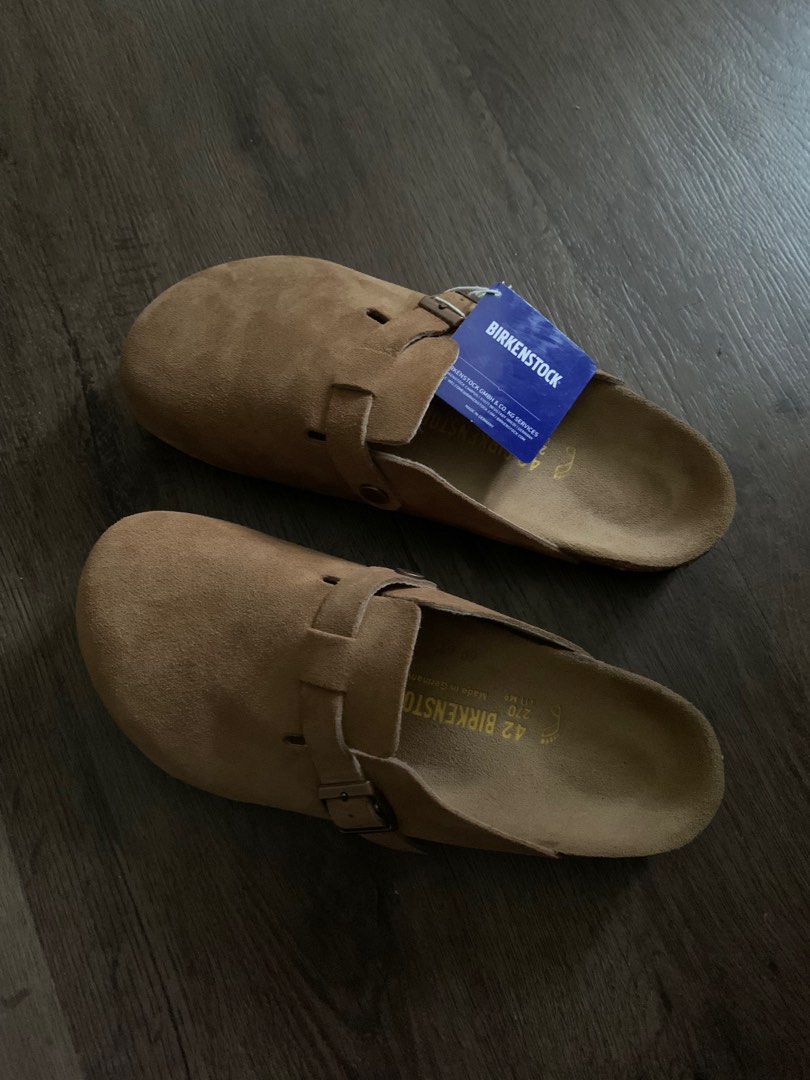 BIRKENSTOCK BOSTON Tan Suede, Men's Fashion, Footwear, Casual Shoes on ...