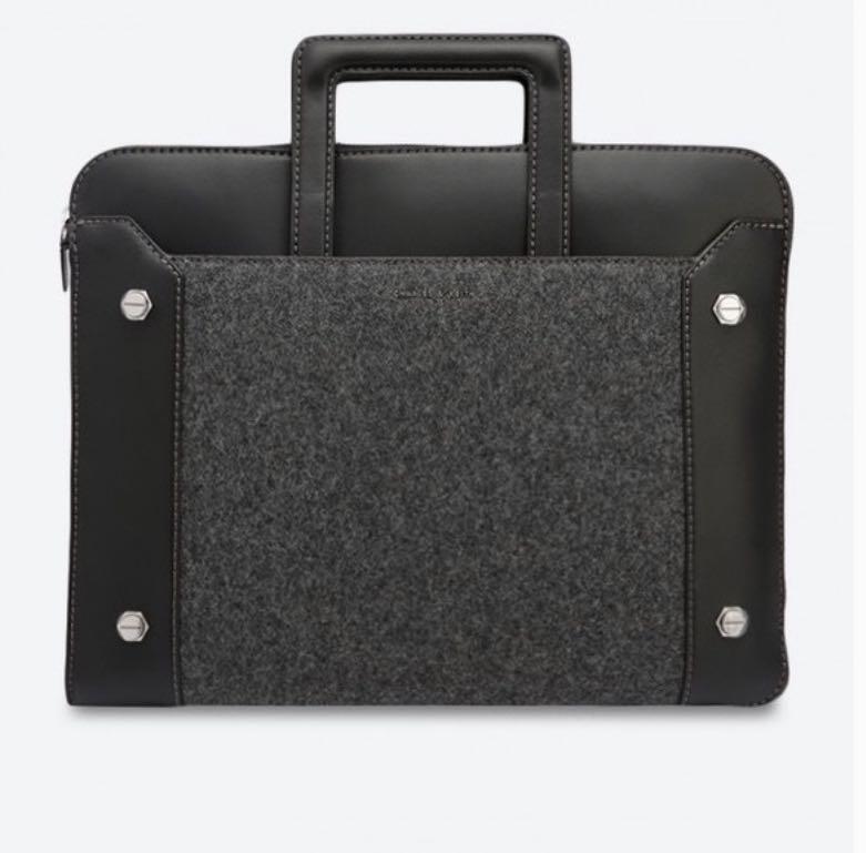 Charles & Keith Faux Leather laptop bag in black, Computers & Tech ...