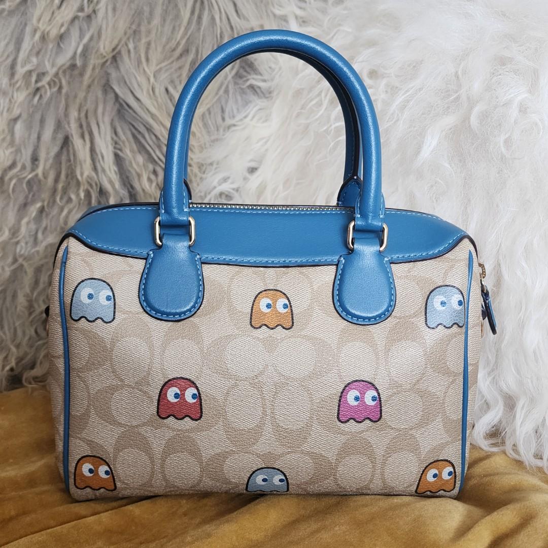 Coach Pac Man Ghost Print Light Khaki Mini Bennett Satchel in Signature ...
