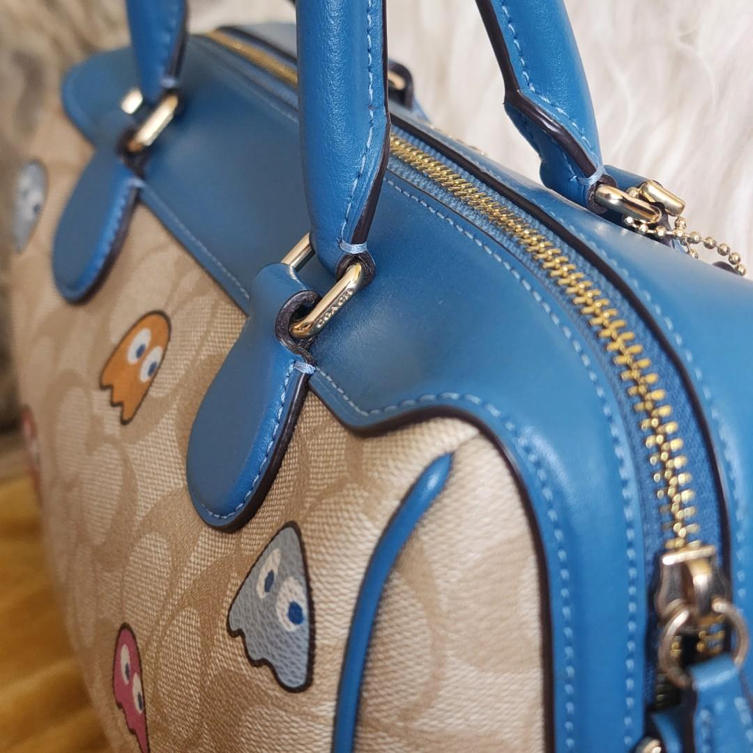 Coach Pac Man Ghost Print Light Khaki Mini Bennett Satchel in Signature ...