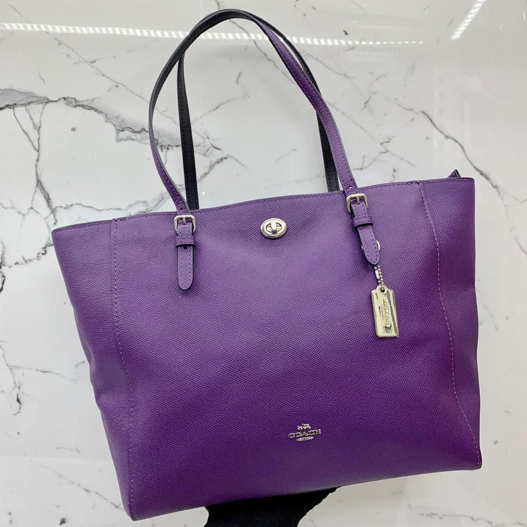 COACH PURPLE LEATHER 36460 SHOULDER BAG 227025248 ~, Women's Fashion ...