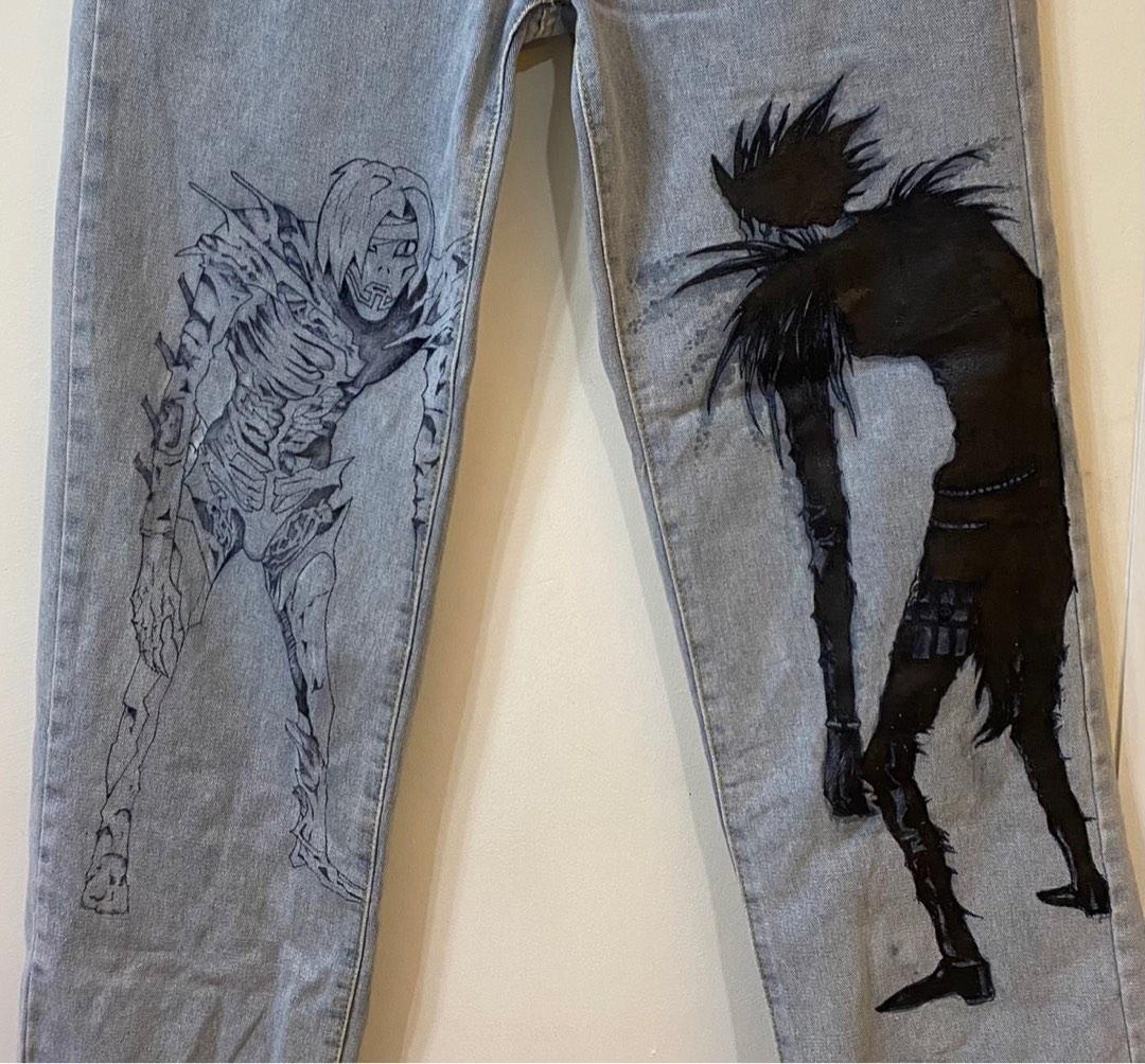Death Note anime denim jeans, Women's Fashion, Bottoms, Jeans ...
