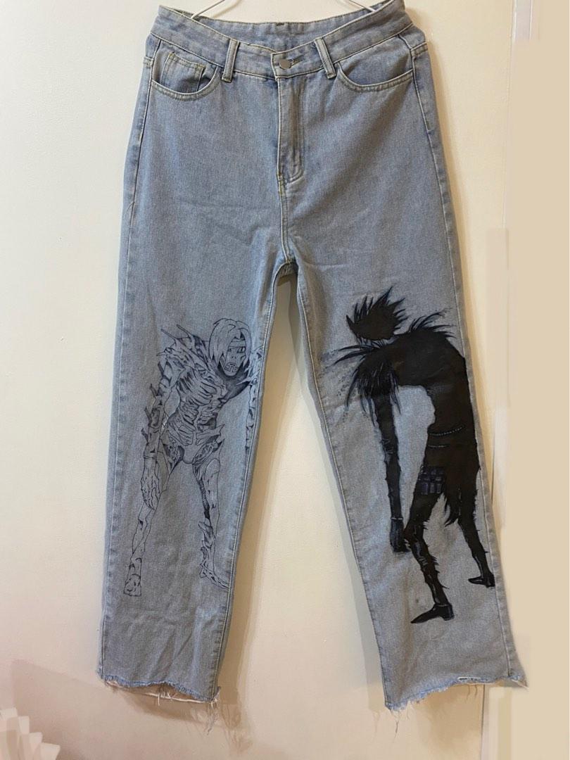 Death Note anime denim jeans, Women's Fashion, Bottoms, Jeans ...