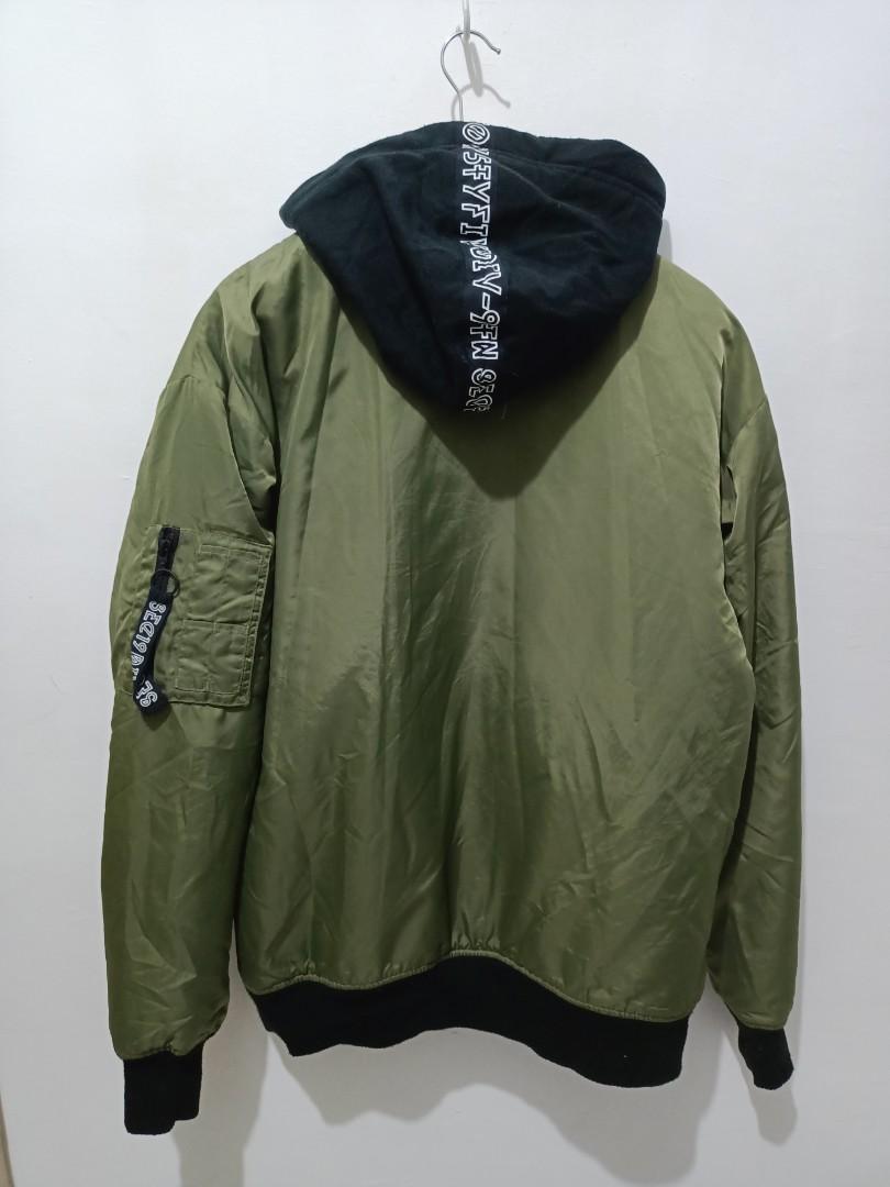 DIVIDED BY H&M PADDED BOMBER JACKET W/HOOD, Men's Fashion, Coats ...