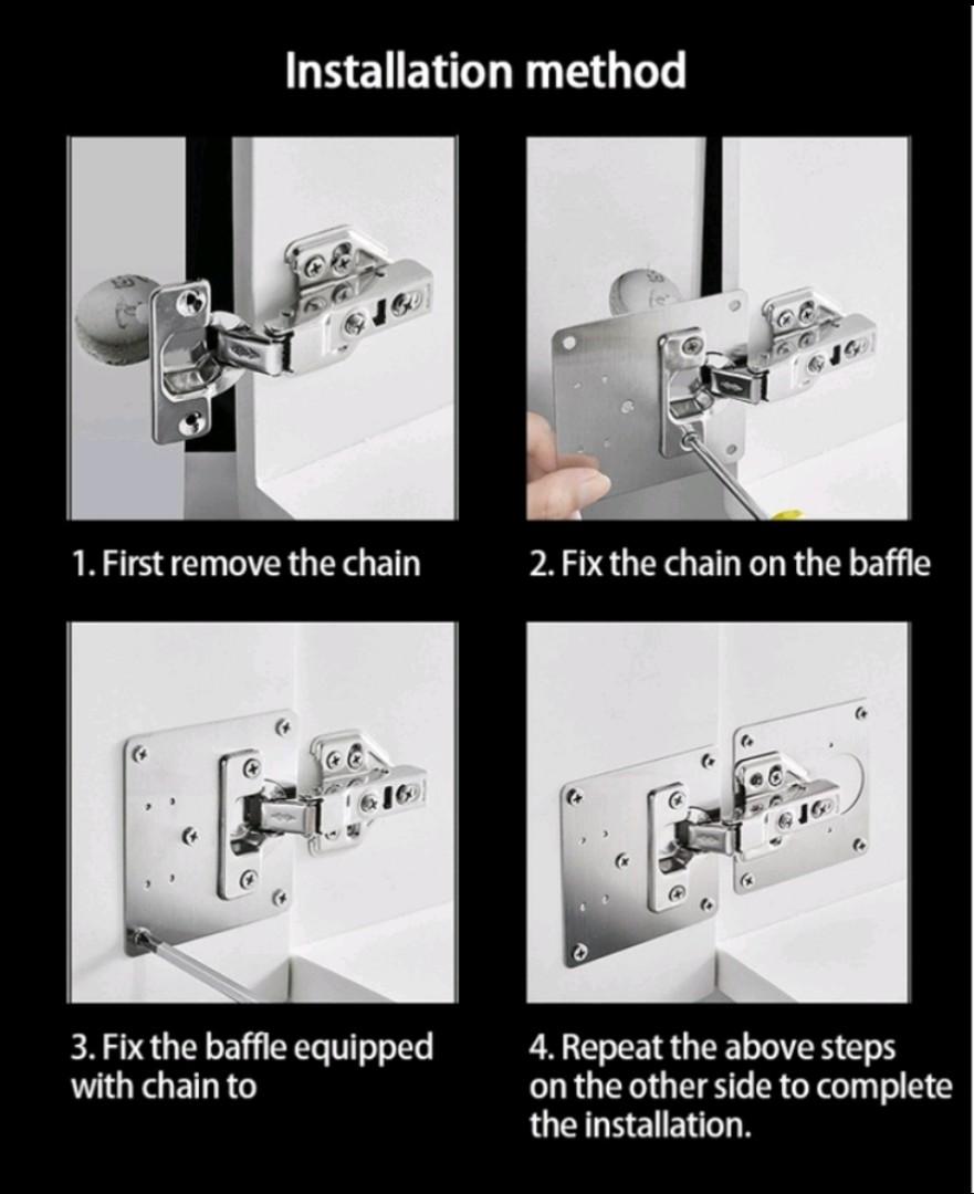 DIY Cabinet Hinges Repair Plate+ Hinges, Furniture & Home Living, Home ...