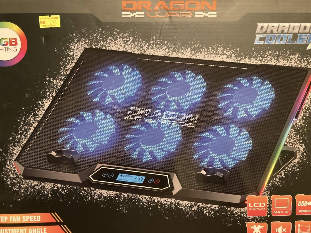 Dragon Cooler 6 fans laptop cooler, 電腦＆科技, 手提電腦 - Carousell
