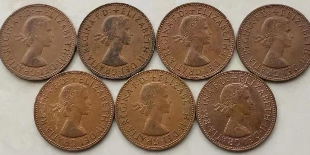Elizabeth Old Coins- One Penny -1961-1967, Hobbies & Toys, Memorabilia ...