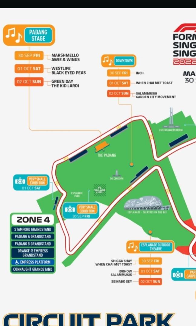 Singapore GP F1 Padang Grandstand - Saturday and Sunday, Tickets ...