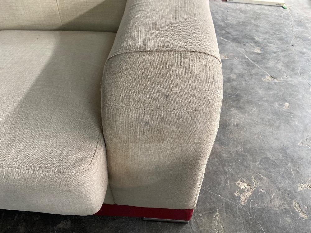 Fabric 3+2 Seater Sofa Pearl White Colour Set / Set Sofa Fabrik 3+2 ...