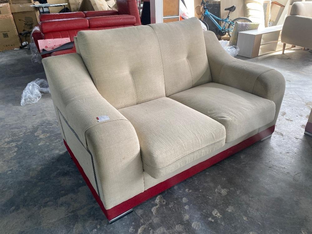 Fabric 3+2 Seater Sofa Pearl White Colour Set / Set Sofa Fabrik 3+2 ...