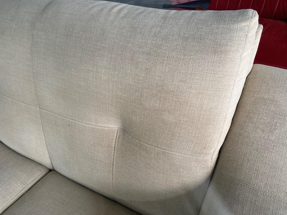 Fabric 3+2 Seater Sofa Pearl White Colour Set / Set Sofa Fabrik 3+2 ...