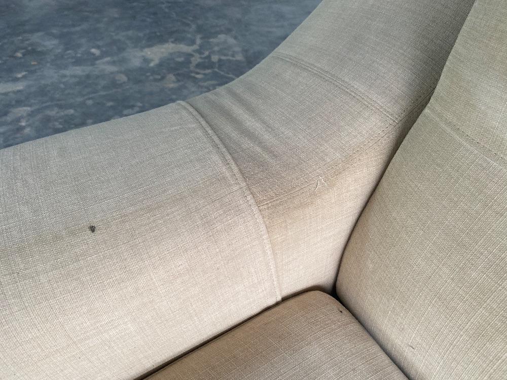 Fabric 3+2 Seater Sofa Pearl White Colour Set / Set Sofa Fabrik 3+2 Seater Warna Putih Mutiara ...