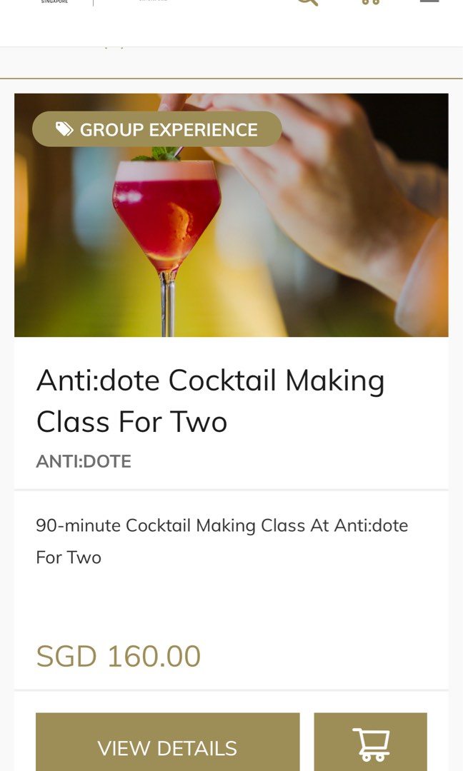 Fairmont Anti:dote Cocktail Making Class For Two, Tickets & Vouchers ...