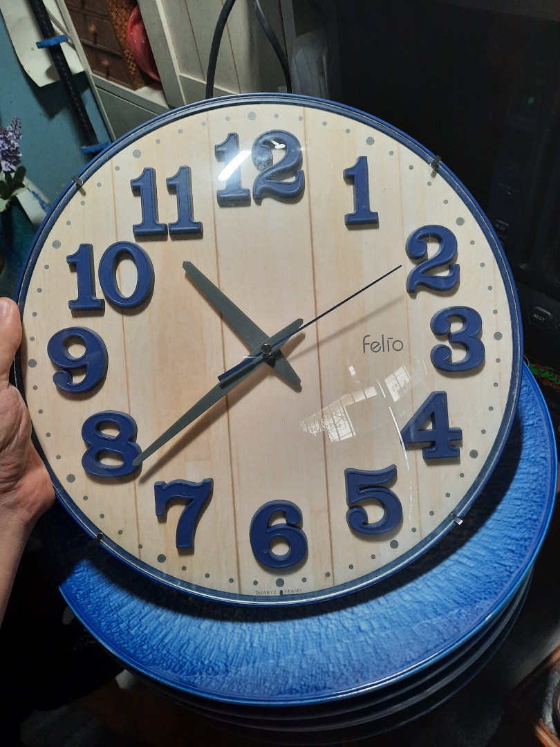 Felio wall clock, Furniture & Home Living, Home Decor, Clocks on Carousell