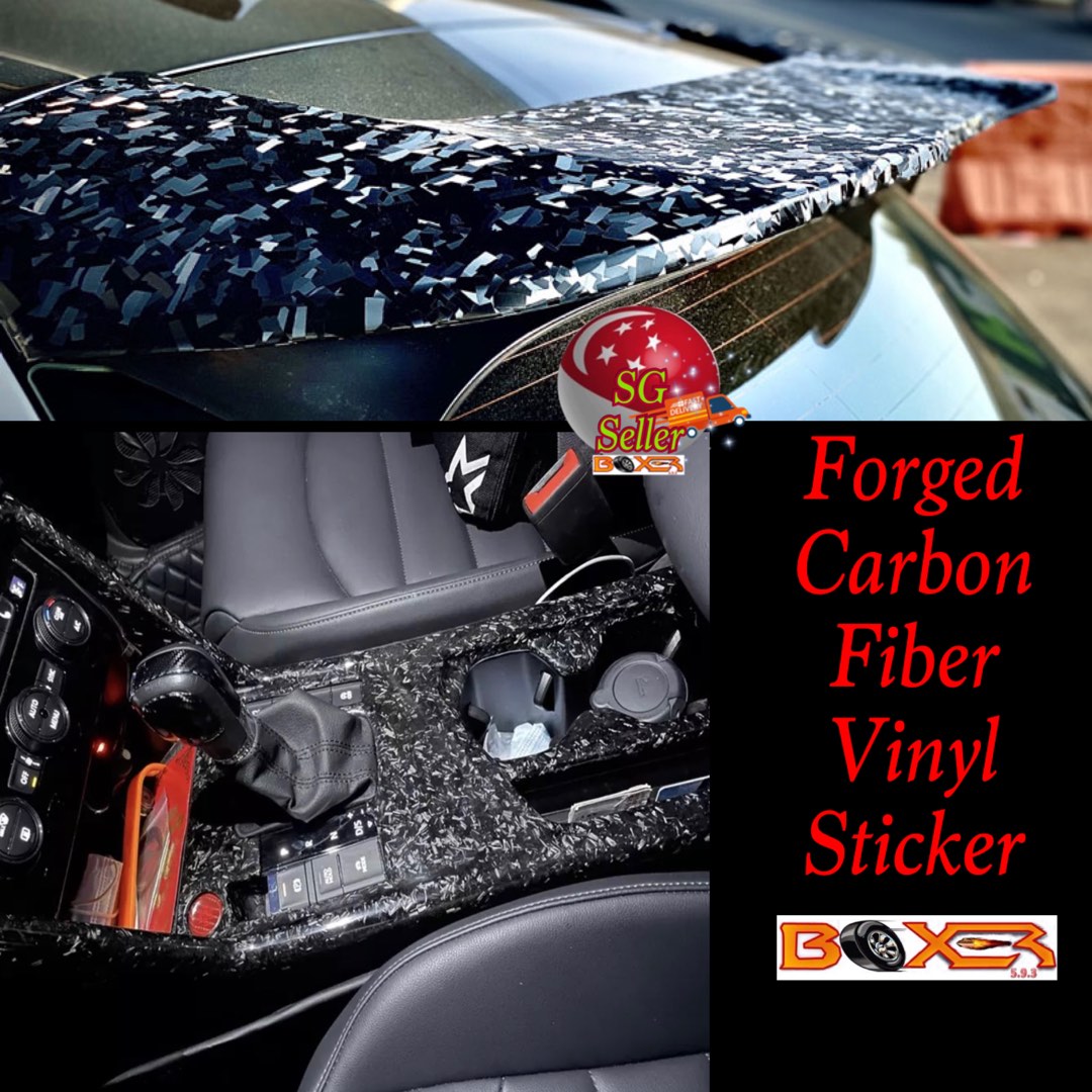 Forged carbon fiber vinyl sticker wrap, adhesive,waterproof,stretchable ...