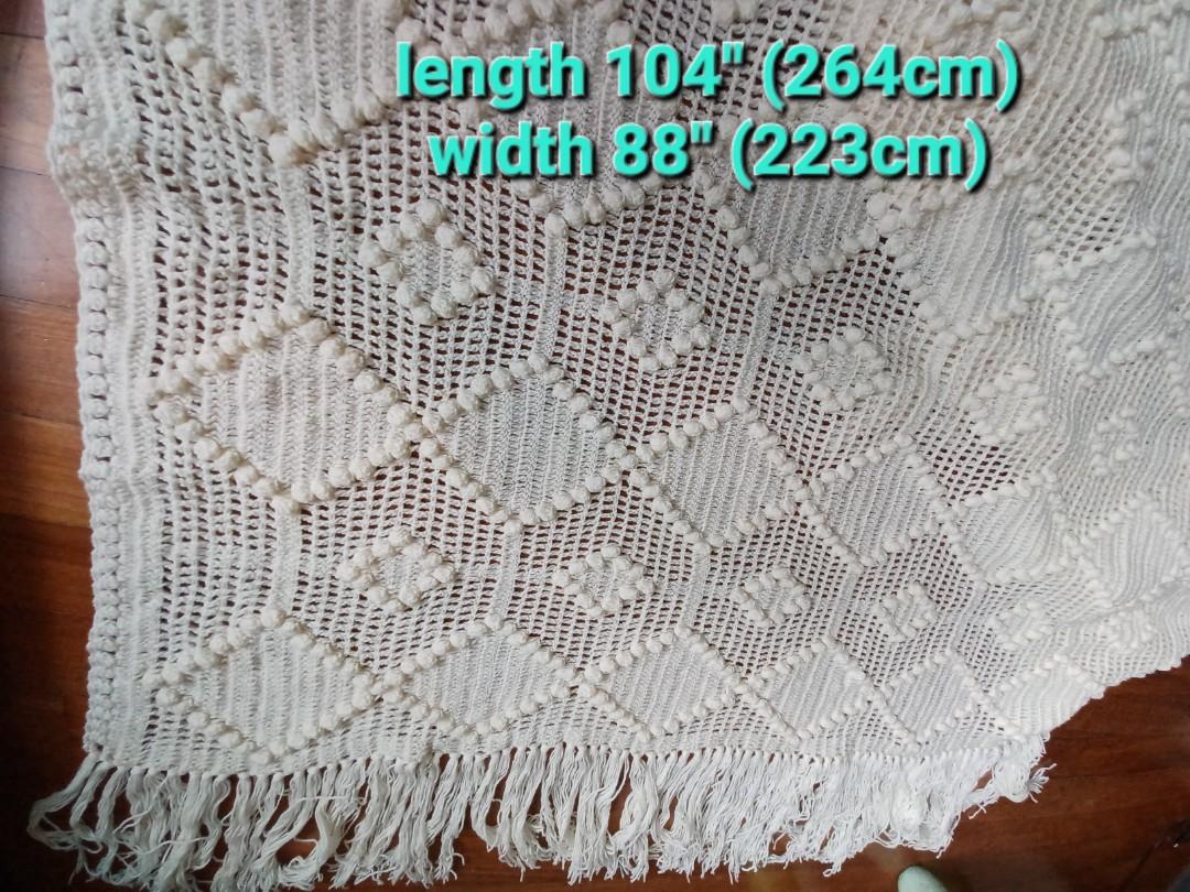 Retro Hand-knitted bed cover/bed throw, Furniture & Home Living, Home ...