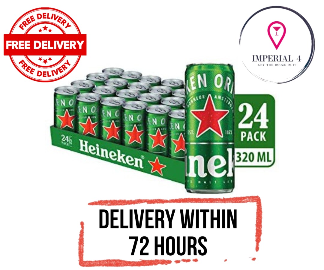 Heineken Slim Beer Can - 24X320ML, Food & Drinks, Alcoholic Beverages ...