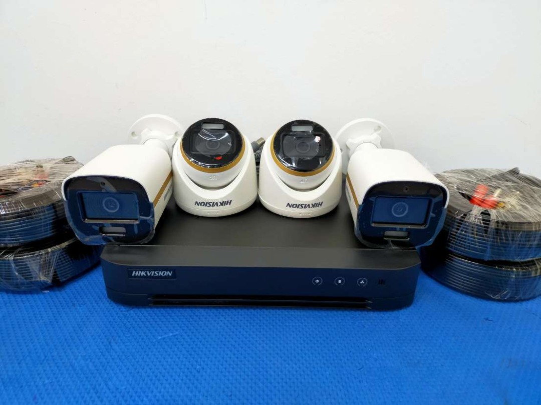 HIKVISION 4CH 2MP COLORVU PACKAGE, Furniture & Home Living, Security & Locks, Security Systems ...