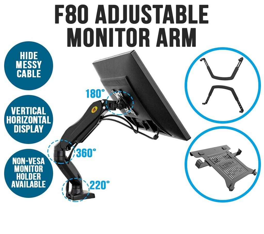 HYDRAULIC MONITOR MOUNTING ARM NB F80 NORTH BAYOU LCD SCREEN DESK ...