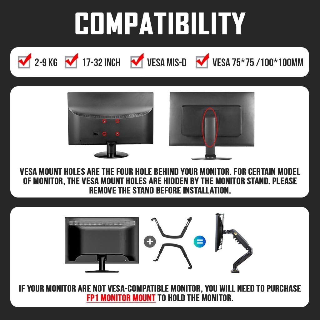 HYDRAULIC MONITOR MOUNTING ARM NB F80 NORTH BAYOU LCD SCREEN DESK ...