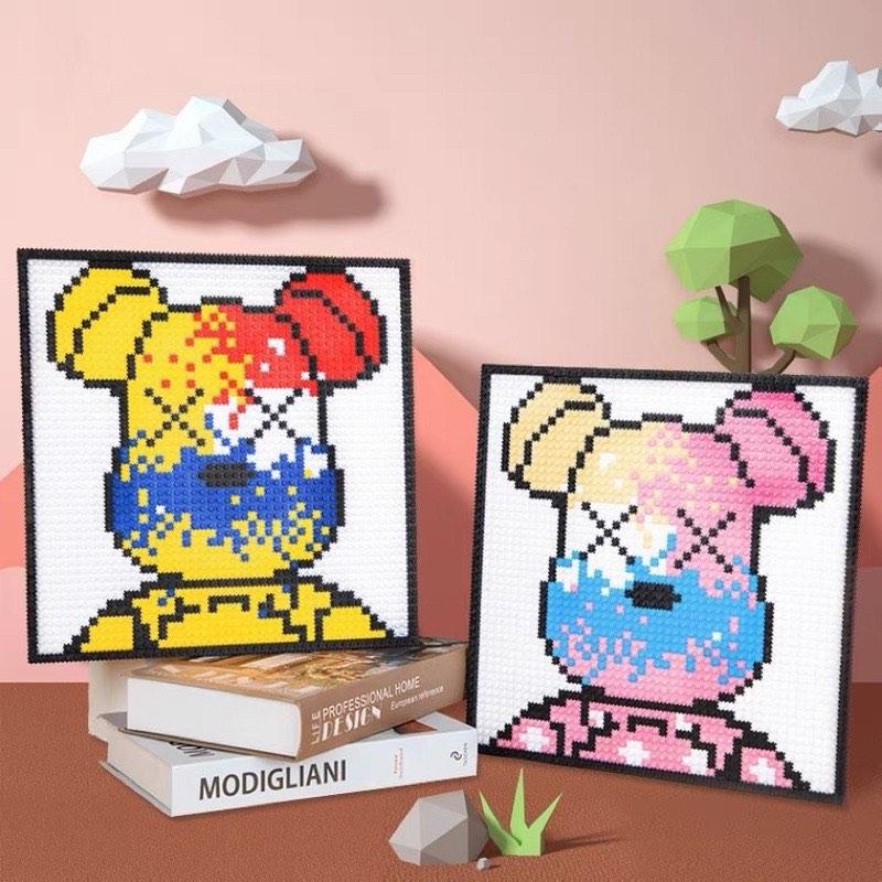Ideas Bearbrick Building Blocks Pixel Painting Nano Blocks Creative DIY ...