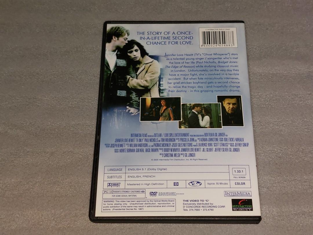 If Only Jennifer Love Hewitt Paul Nichols Collectible DVD Movie Video ...