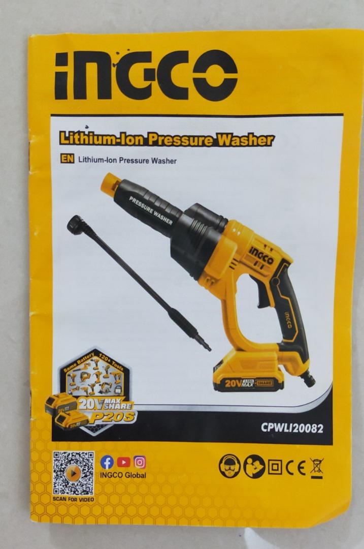 Ingco cordless pressure washer, Furniture & Home Living, Cleaning ...