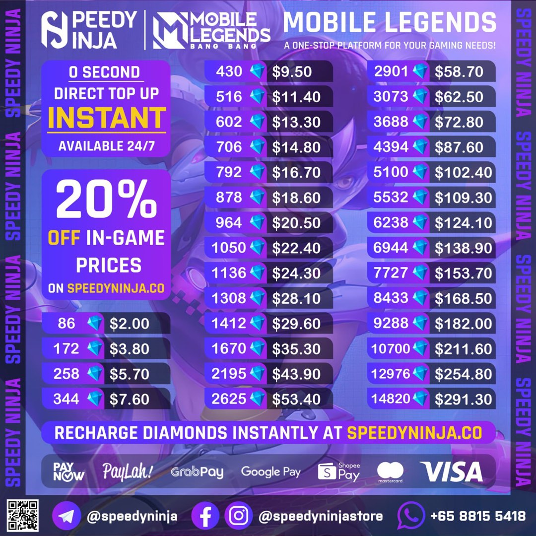 [INSTANT 24/7] Cheapest & Instant Mobile Legends Diamonds Top Up|top up ...