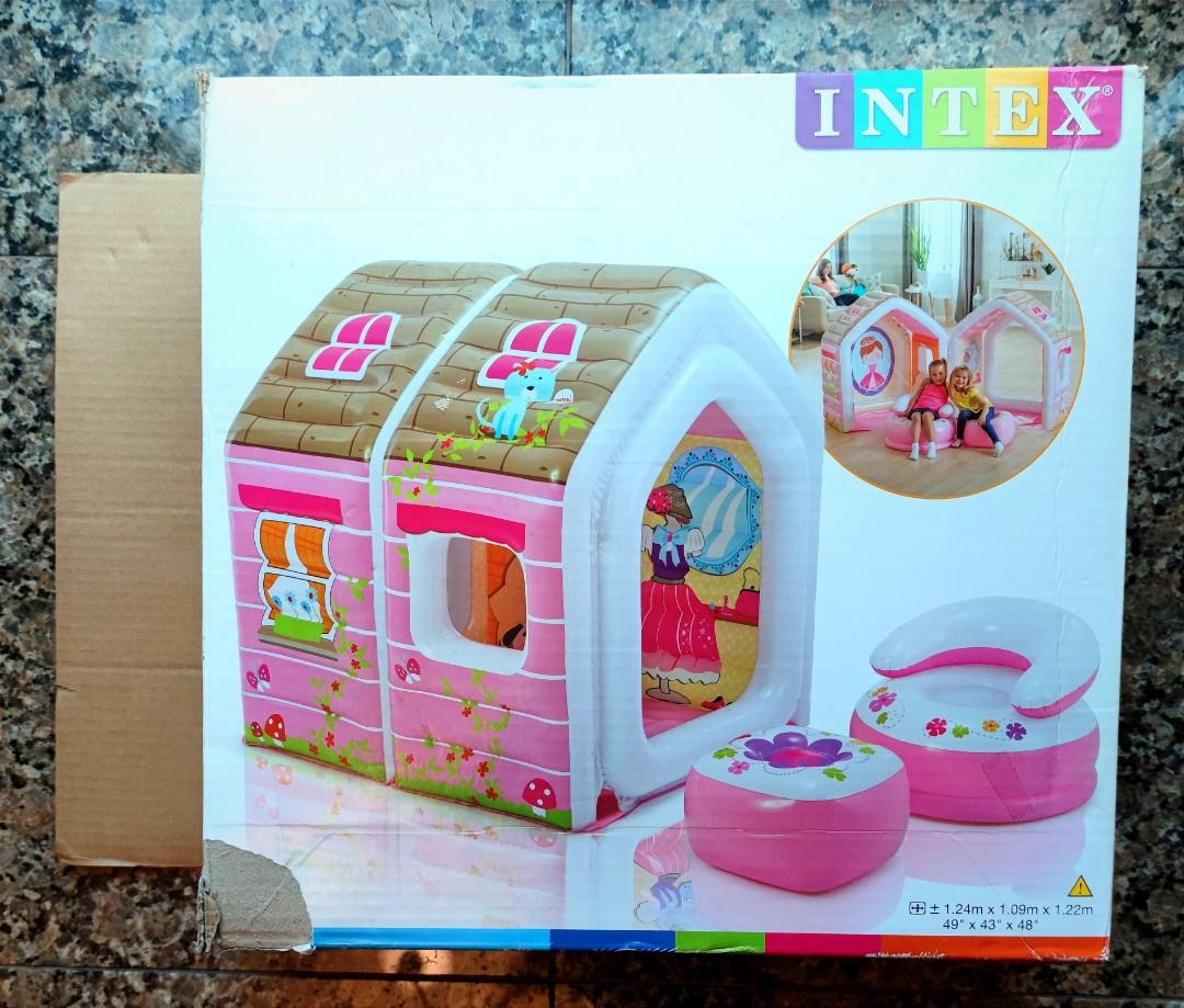 INTEX Princess Play House, Inflatable Play House with Air Furniture ...