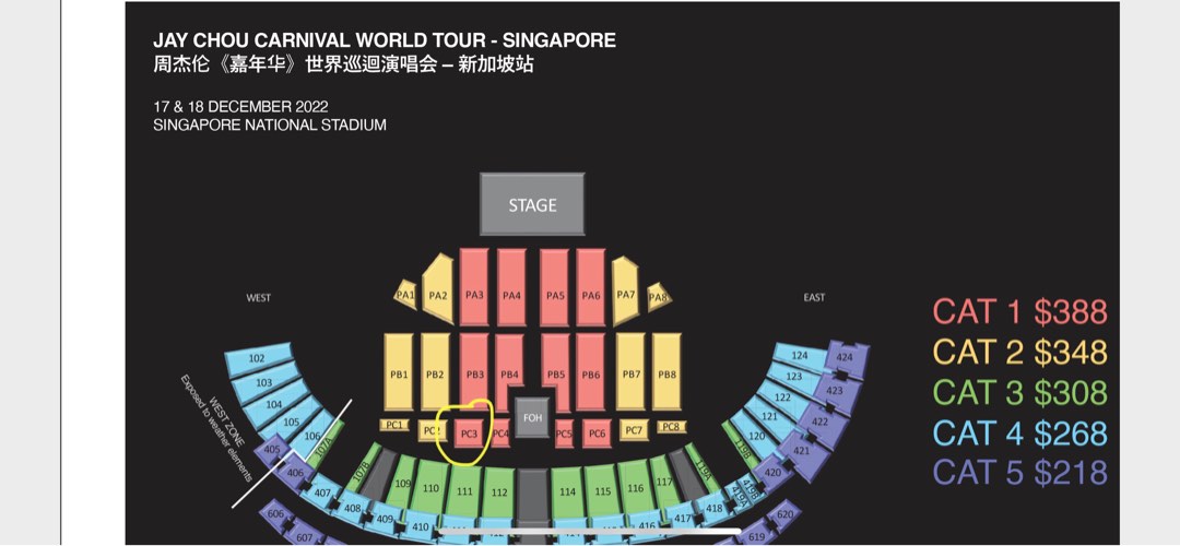 Jay Chou concert Cat 1 Sat 17 Dec 2022, Tickets & Vouchers, Event ...