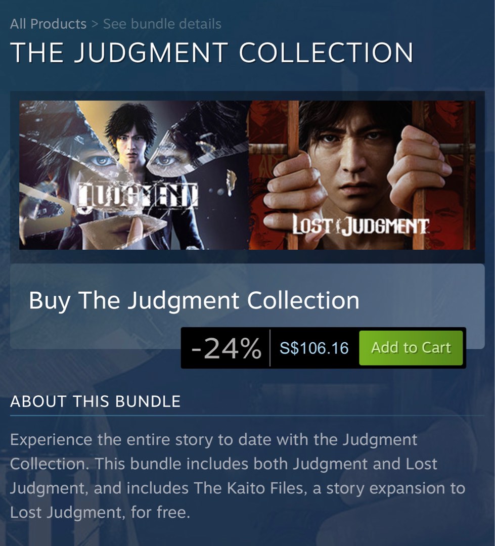 Judgment Collection (PC Steam), Video Gaming, Video Games, Others on ...